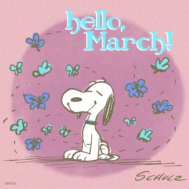 Hello March With Snoopy And Butterflies Pictures, Photos, and Images ...