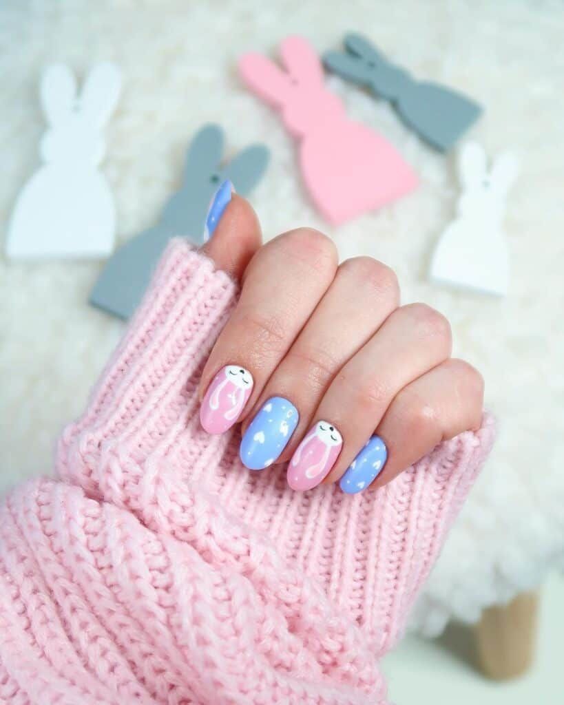 Pink And Blue Easter Bunny Nails Pictures, Photos, and Images for ...