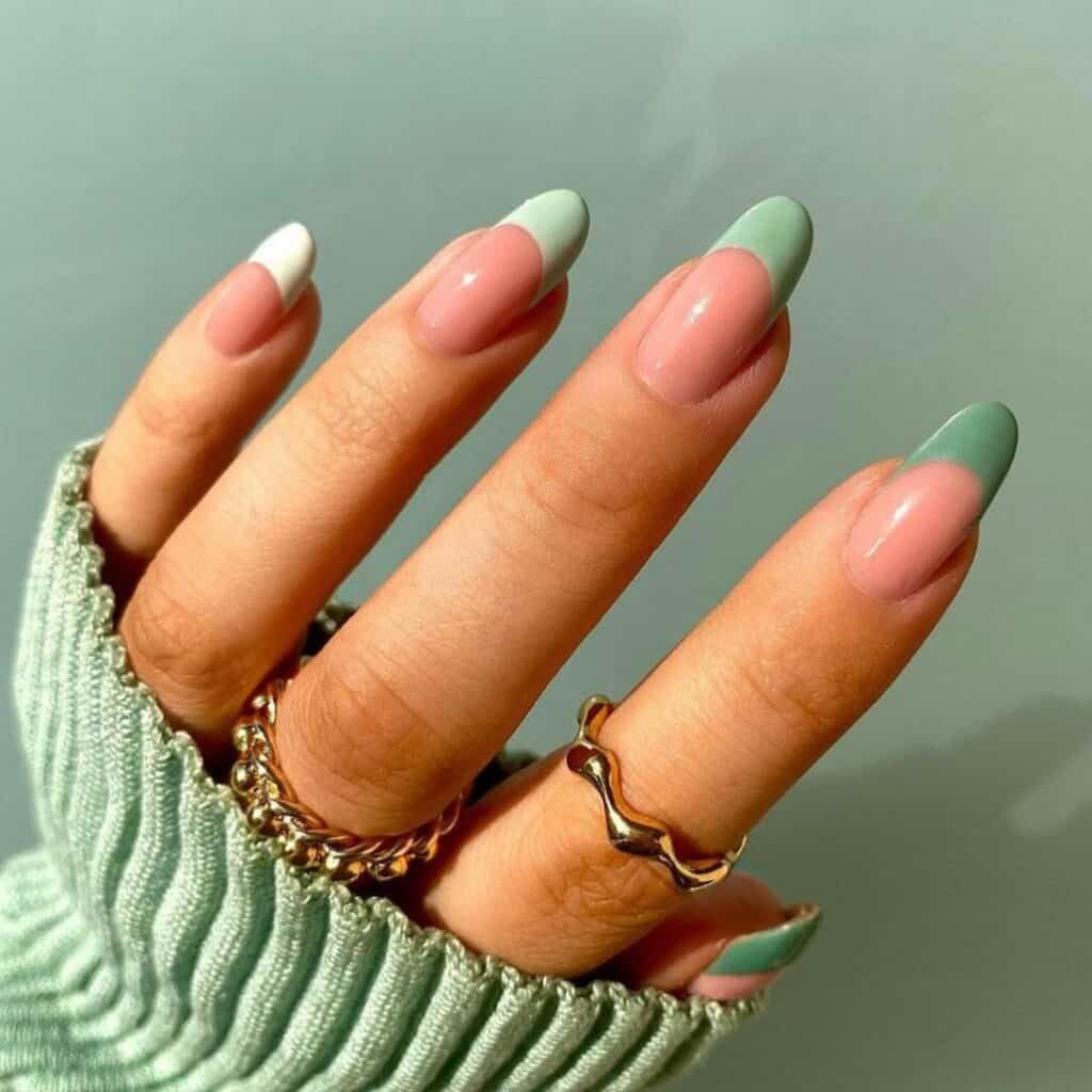 Green Half Moon Multi Shaded Nails Pictures, Photos, and Images for ...