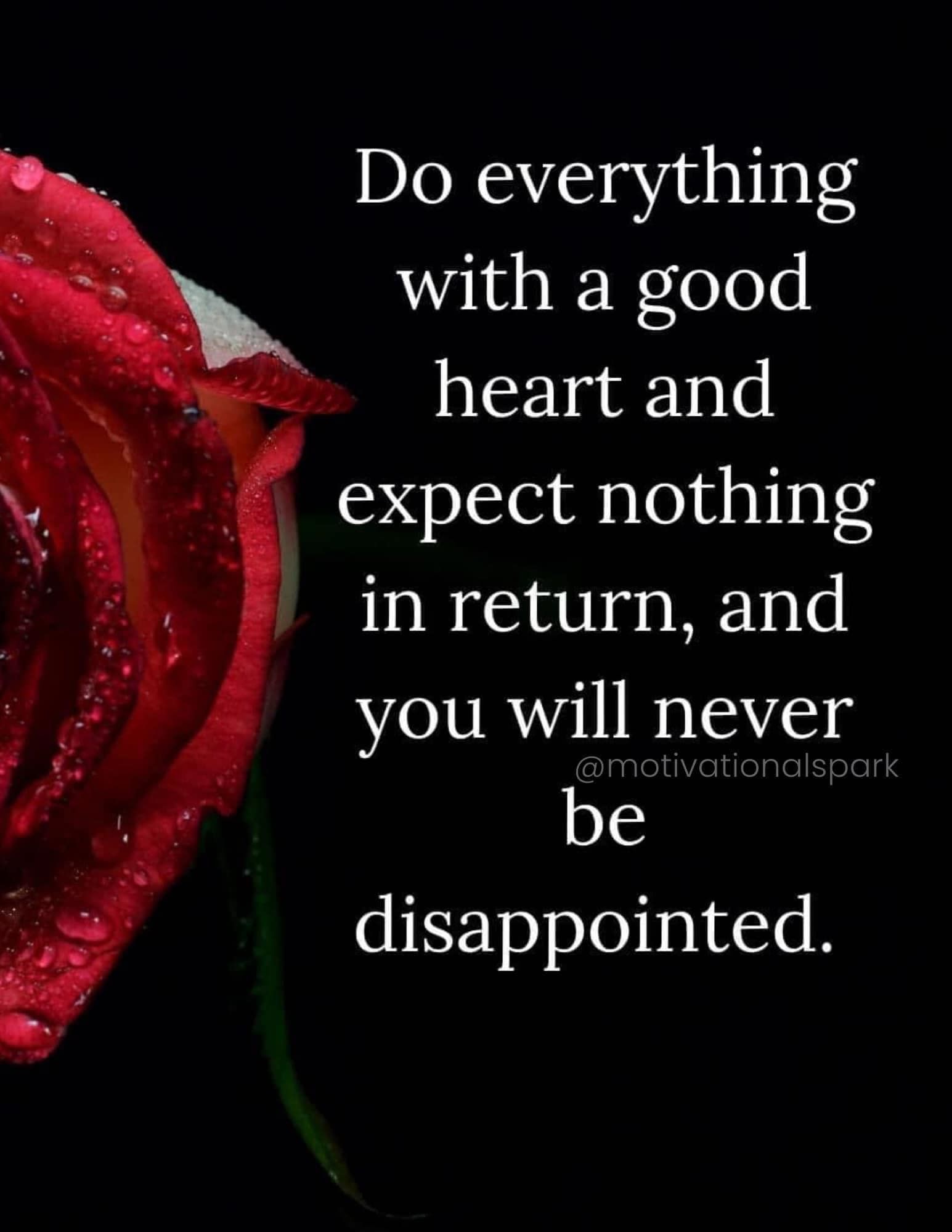 Do Everything With A Good Heart And Expect Nothing In Return, And You ...