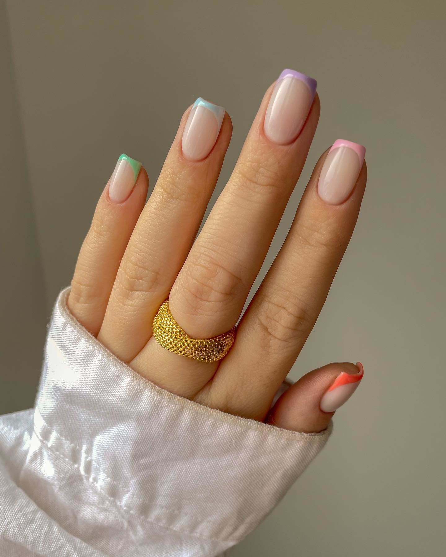 Colorful Pastel French Nails Pictures, Photos, and Images for Facebook ...