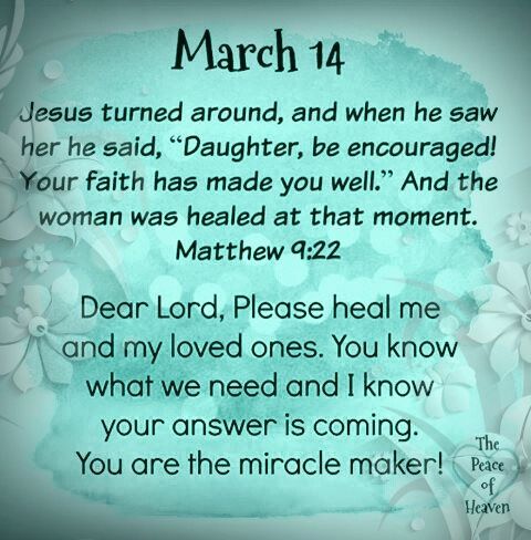 March 14 Via Matthew 9:22 Pictures, Photos, and Images for Facebook ...