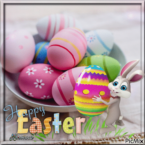 Rabbit Holding Eggs - Happy Easter Gif Pictures, Photos, and Images for ...