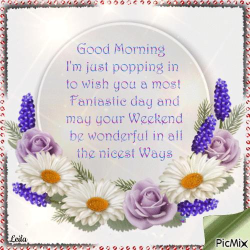 Good Morning. I'm Just Popping In To Wish You A Most Fantastic Day And ...