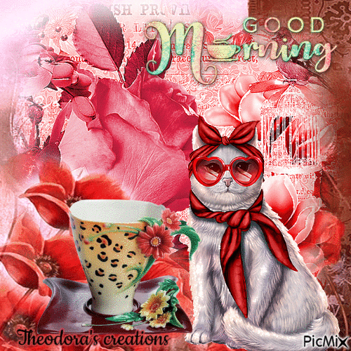 Good Morning Gif With Fancy Cat Pictures, Photos, and Images for ...