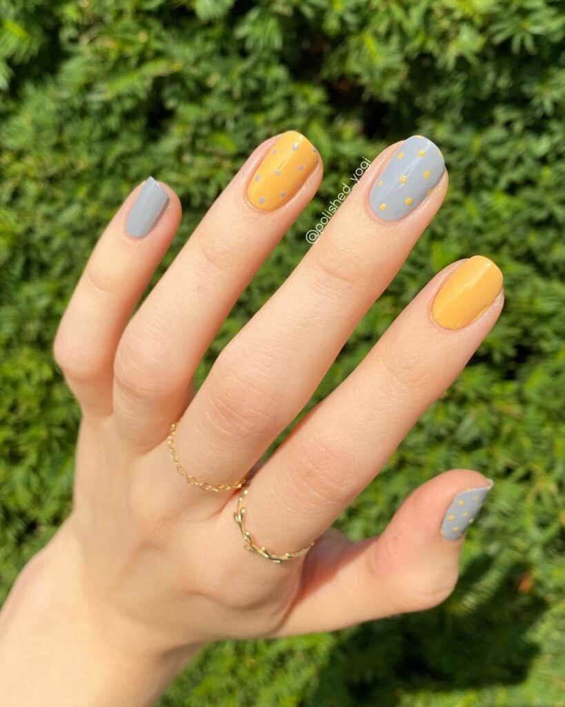 Grey And Yellow Short Nails Pictures, Photos, and Images for Facebook ...