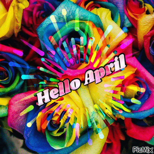 Rainbow Rose Hello April Gif Pictures, Photos, and Images for Facebook ...