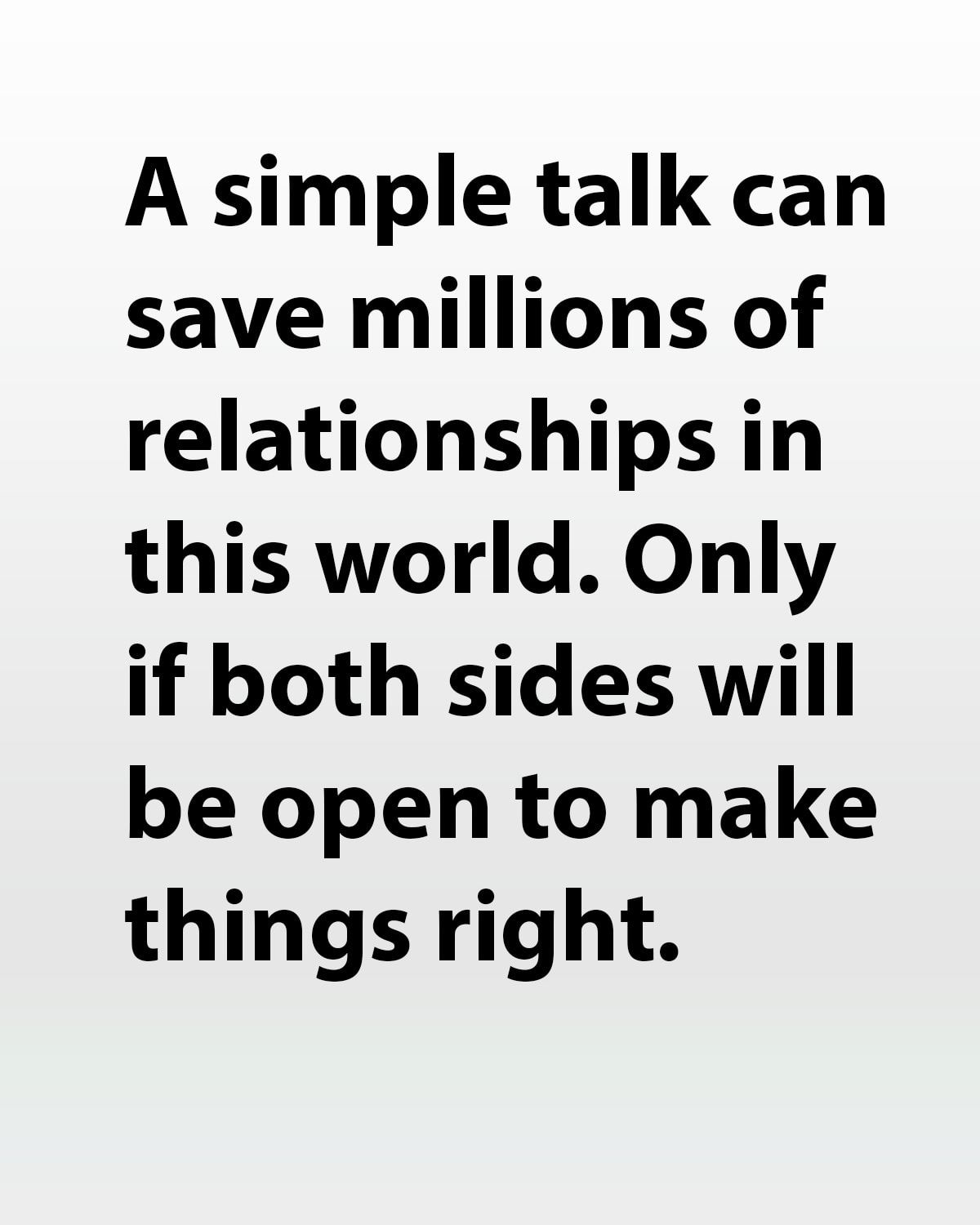 A Simple Talk Can Save Millions Of Relationships In This World ...