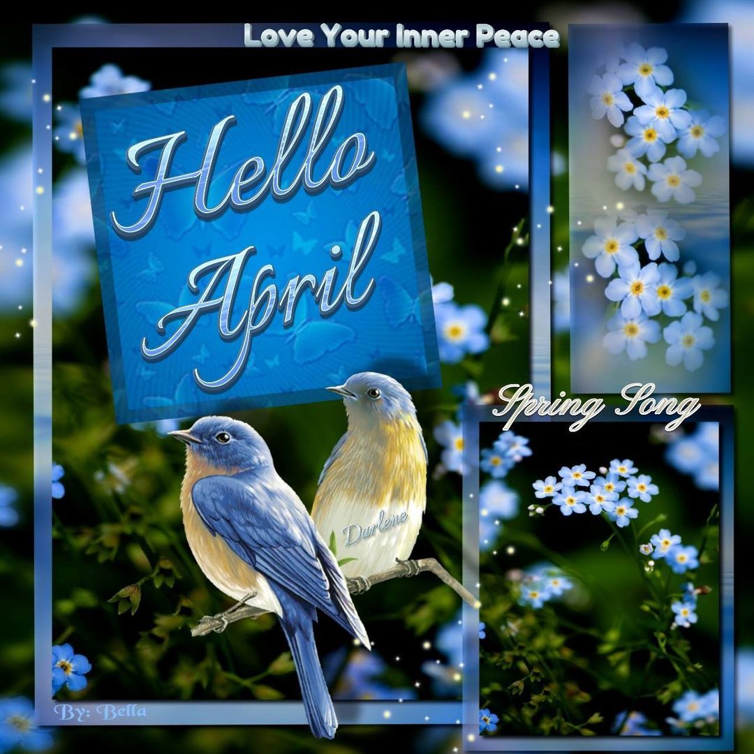 Hello April Greeting With Blue Birds Pictures, Photos, and Images for ...