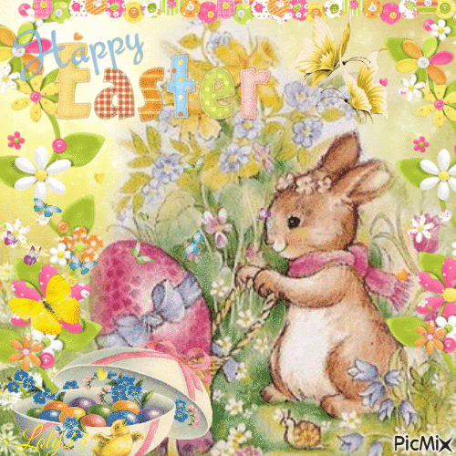 Happy Easter: Gif Of Bunny In Garden Pictures, Photos, and Images for ...