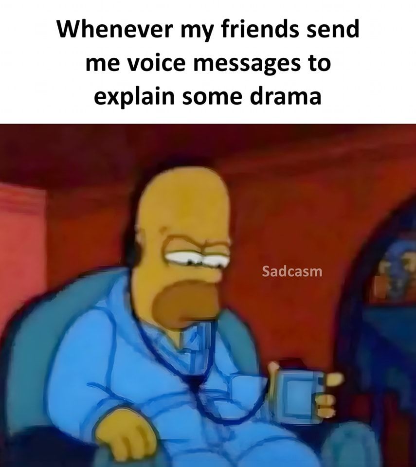 Whenver My Friends Send Me Voice Messages To Explain Some Drama ...