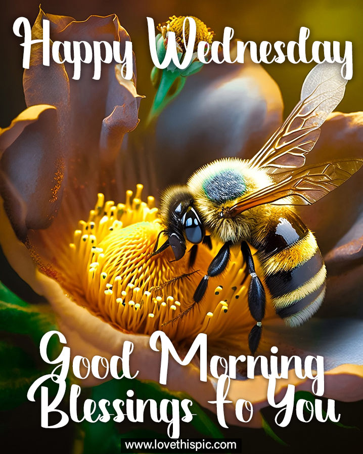 Bee On Flower - Happy Wednesday. Good Morning To You Pictures, Photos ...