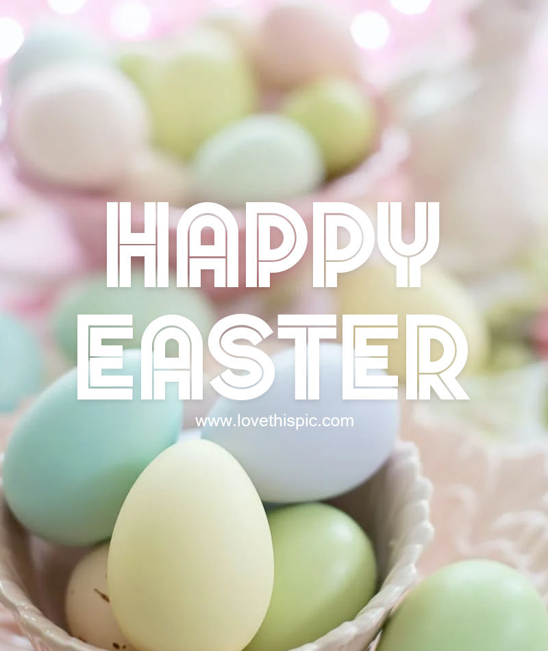 Happy Easter Greeting With Pastel Eggs Pictures, Photos, and Images for ...