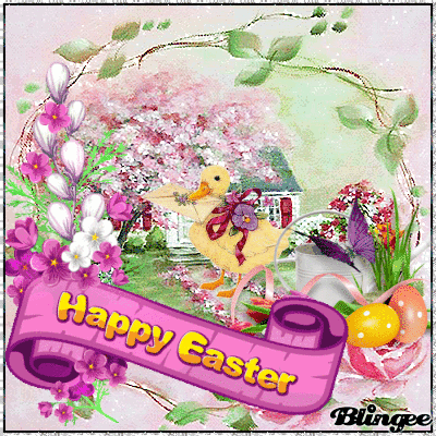 Happy Easter Gif: Duck With Flowers Pictures, Photos, and Images for ...