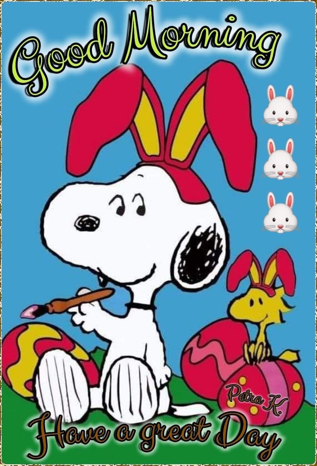 Snoopy Painting Eggs: Good Morning, Have A Great Day Pictures, Photos, and Images for Facebook ...