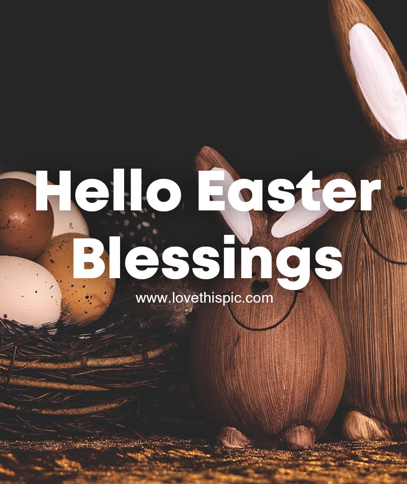 Wooden Easter Bunnies - Hello Easter Blessings Pictures, Photos, and ...