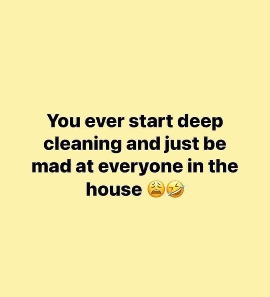 You Ever Start Deep Cleaning And Just Be Mad At Everyone In The House ...