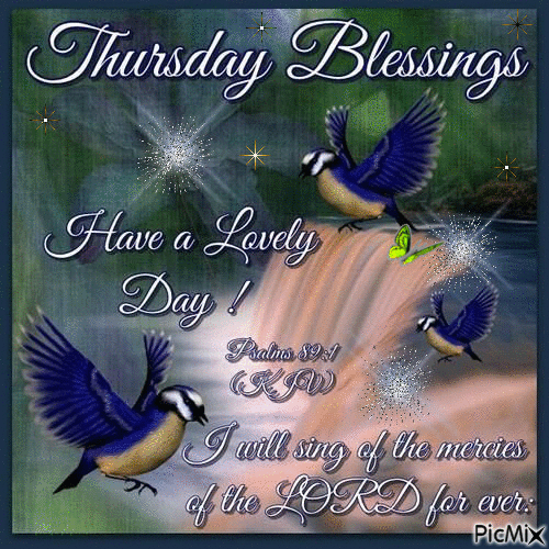 Thursday Blessings Gif With Blue Birds Pictures, Photos, and Images for ...
