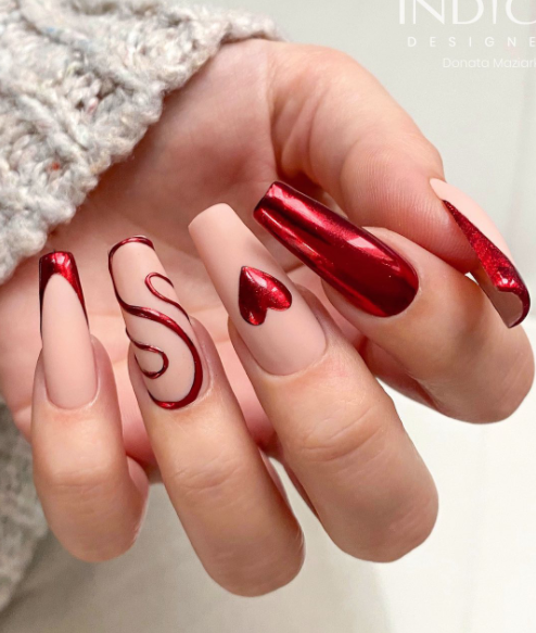 Red Metallic Swirl Nails Pictures, Photos, and Images for Facebook ...