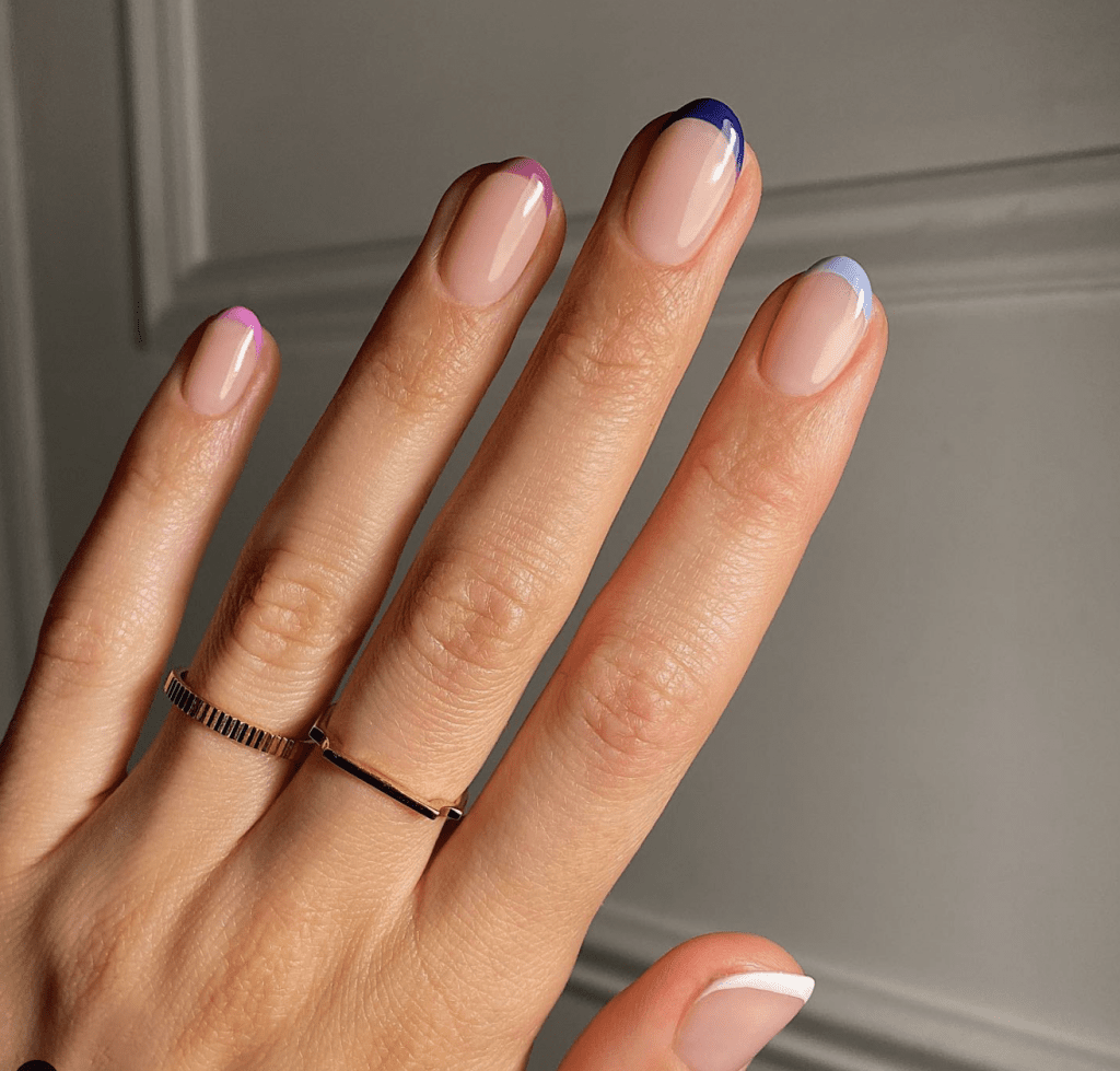 Multi Colored French Tip Manicure Pictures, Photos, and Images for ...