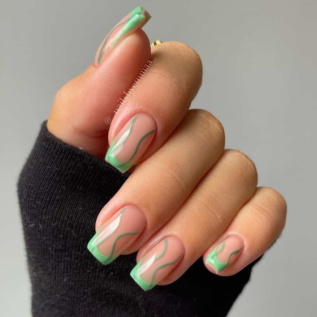 Green French Swirl Nails Pictures, Photos, and Images for Facebook ...