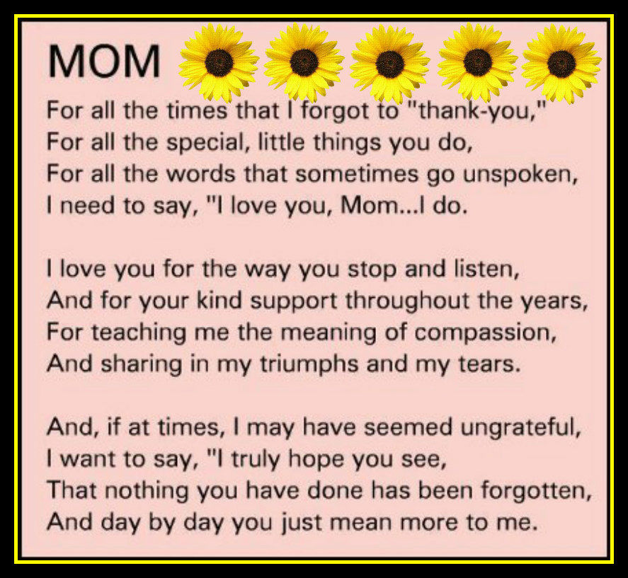 Poem For Mom (Mother's Day Poem) Pictures, Photos, and Images for ...