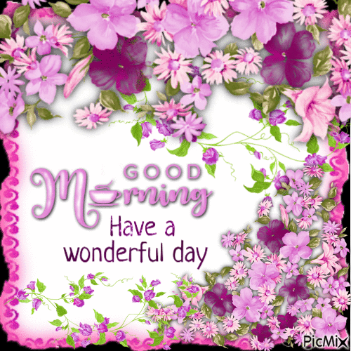 Purple Flowers - Good Morning Greeting Gif Pictures, Photos, and Images ...