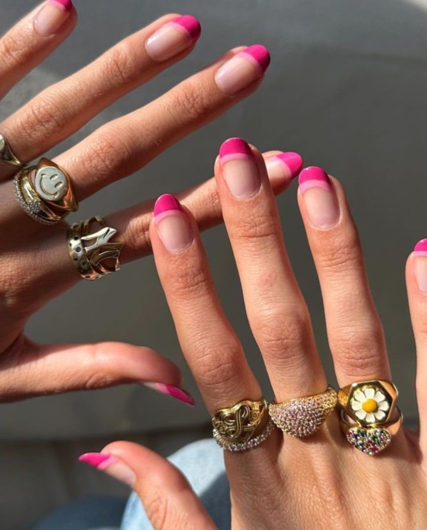 Hot Pink Tip Nails Pictures, Photos, and Images for Facebook, Tumblr ...