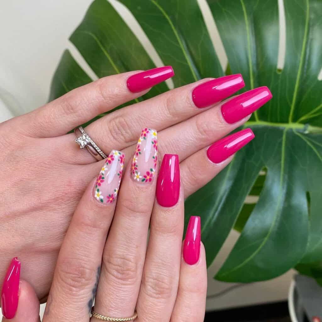 Simple Floral Pink Nails Pictures, Photos, and Images for Facebook ...