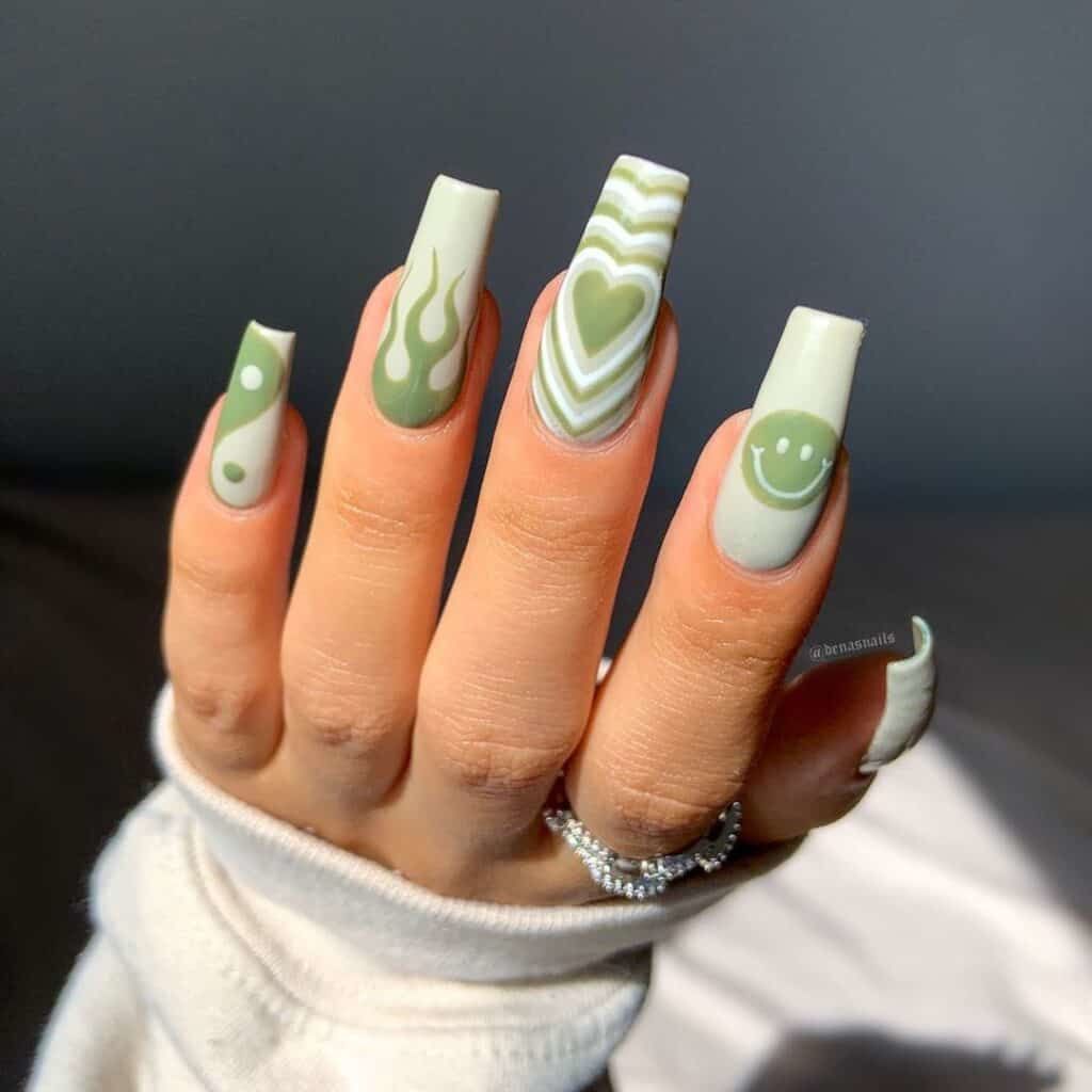 Mint Smiley Nail Design Pictures, Photos, and Images for Facebook ...