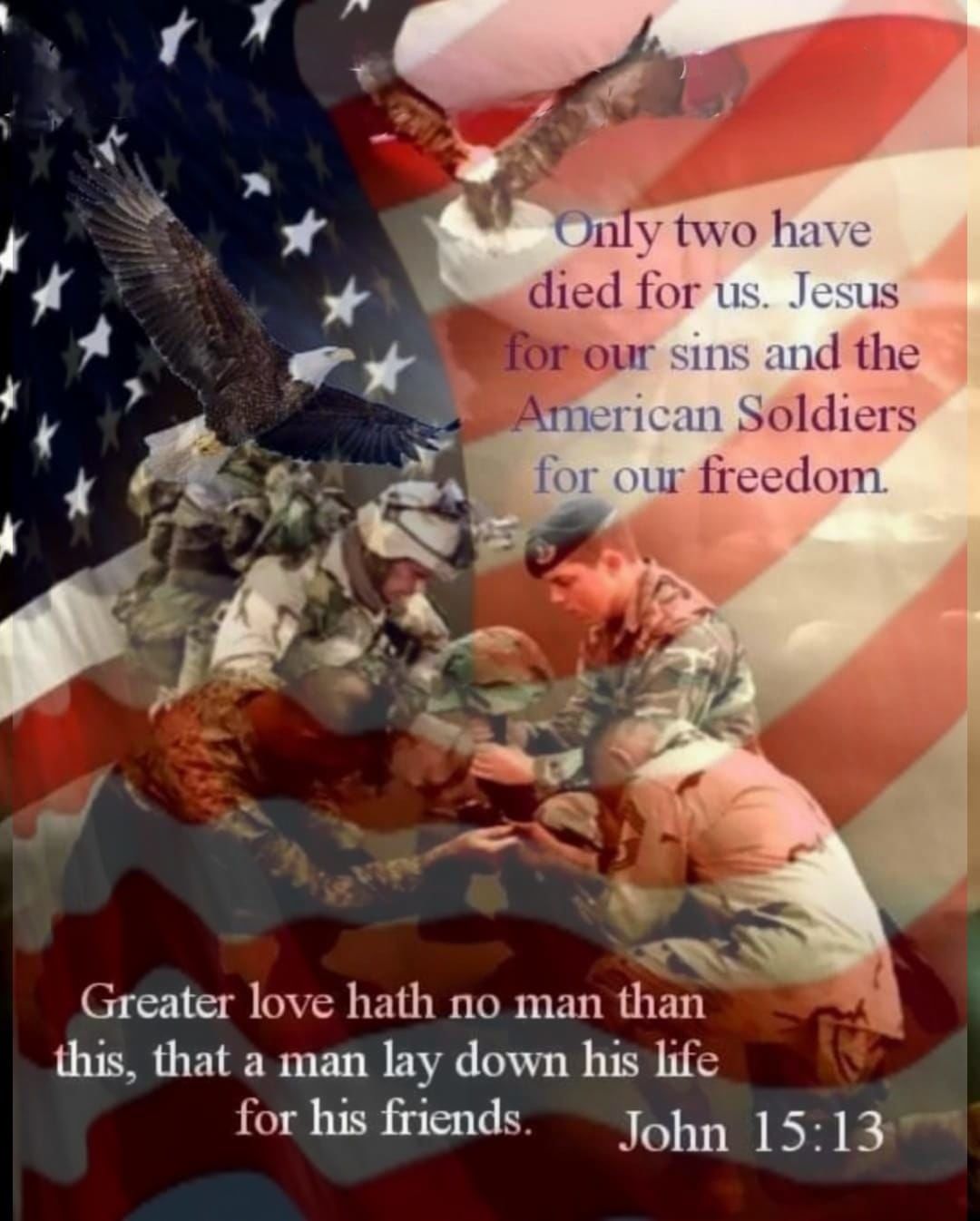 Only Two Have Died For Us. Jesus For Our Sins And The American Soldiers For Our Freedom ...