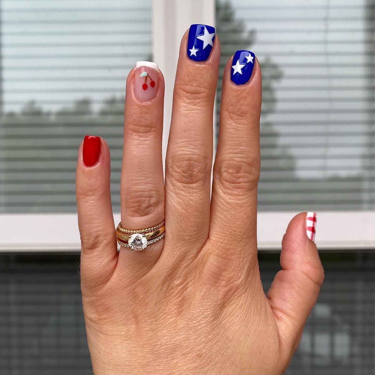 Cherry & Star 4th Of July Nails Pictures, Photos, and Images for ...