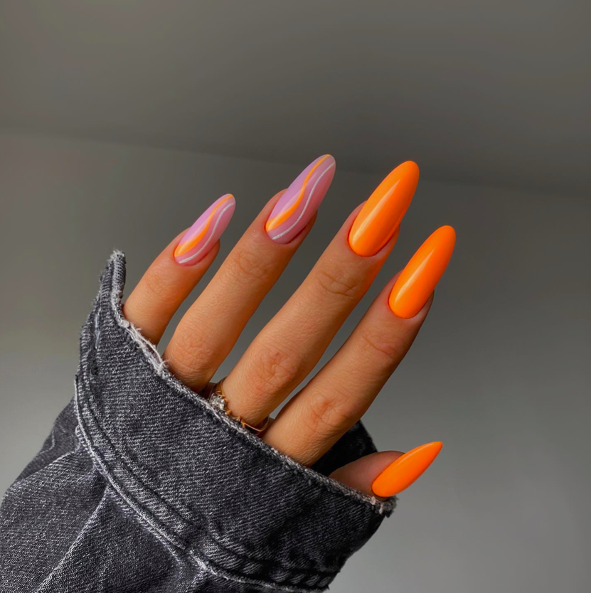 Perfect Orange Swirl Nails Pictures, Photos, and Images for Facebook ...