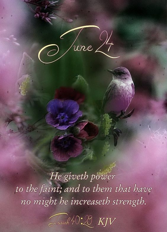 June 24: He Giveth Power To The Faint; And To Them That Have No Might ...