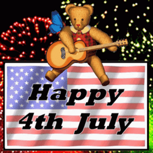 Rocking Teddy Bear - Happy 4th Of July With Fireworks Pictures, Photos ...