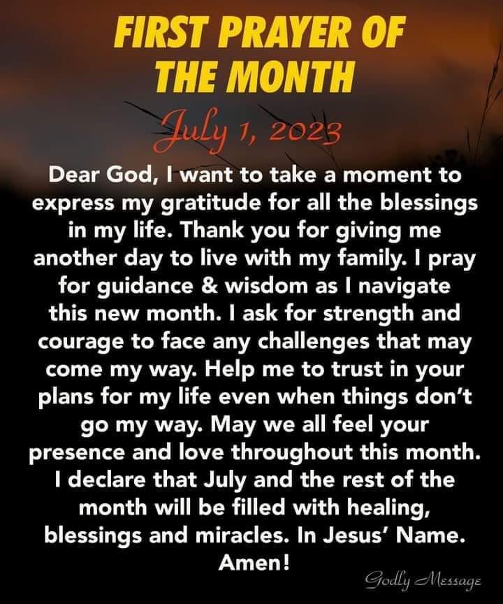 First Prayer Of The Month For July 1 Pictures, Photos, and Images for ...