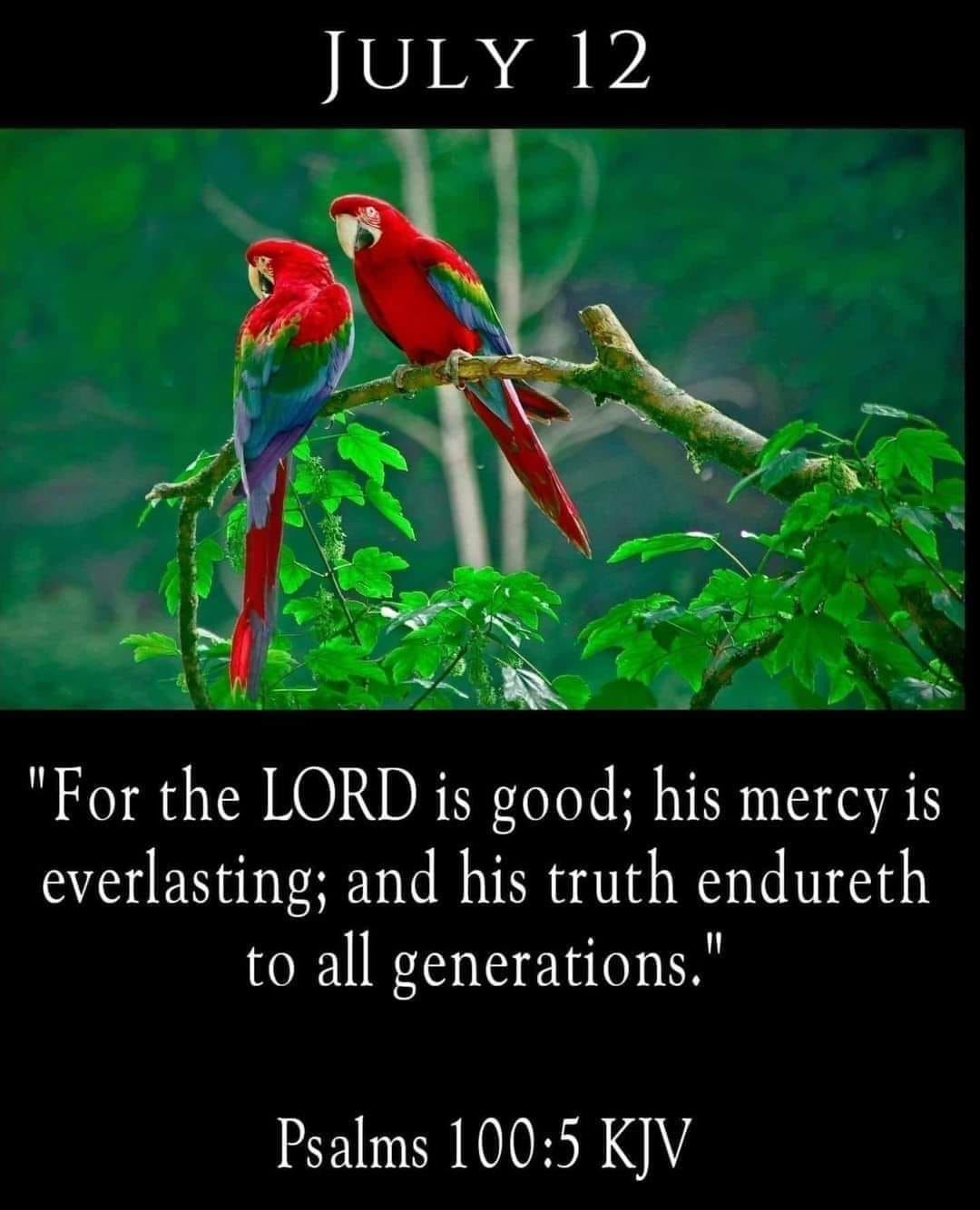 July 12: For The Lord Is Good; His Mercy Is Everlasting; And His Truth ...
