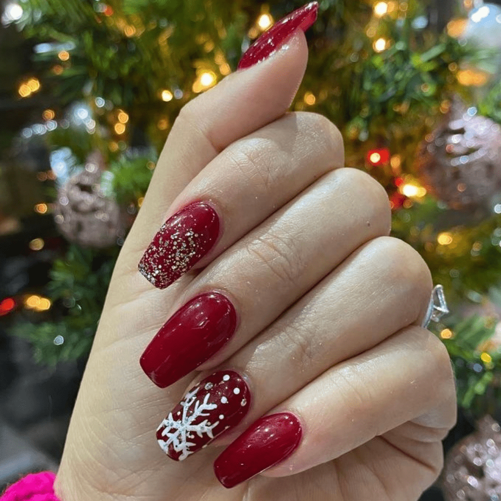Dark Red Snowflake Nails Pictures, Photos, and Images for Facebook ...