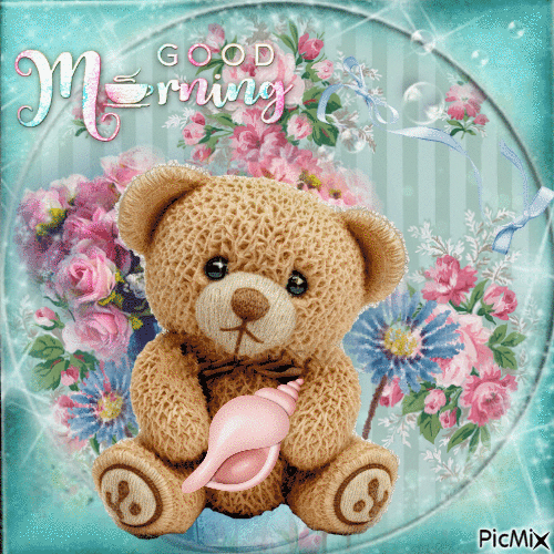 Teddy Bear With Seashell - Good Morning Gif Pictures, Photos, and ...