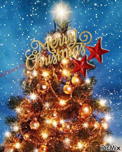 Merry Christmas Gif With Falling Snow & Tree Pictures, Photos, and ...