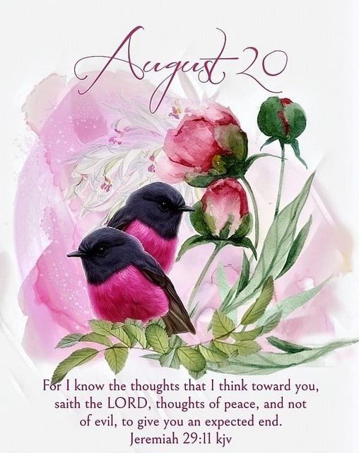 Floral August 20 Greeting With Birds Pictures, Photos, and Images for ...