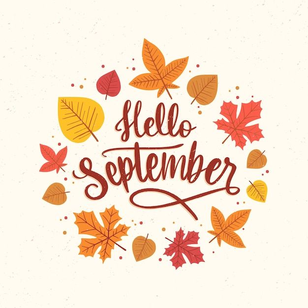 Hello September With Hand Drawn Leaves Pictures, Photos, and Images for ...