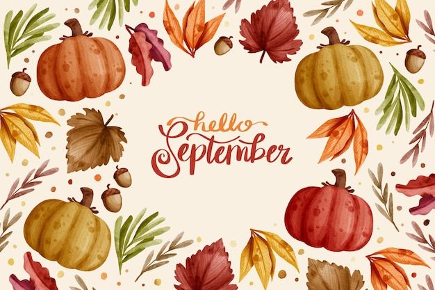 Leaf And Pumpkin Art - Hello September Pictures, Photos, and Images for ...