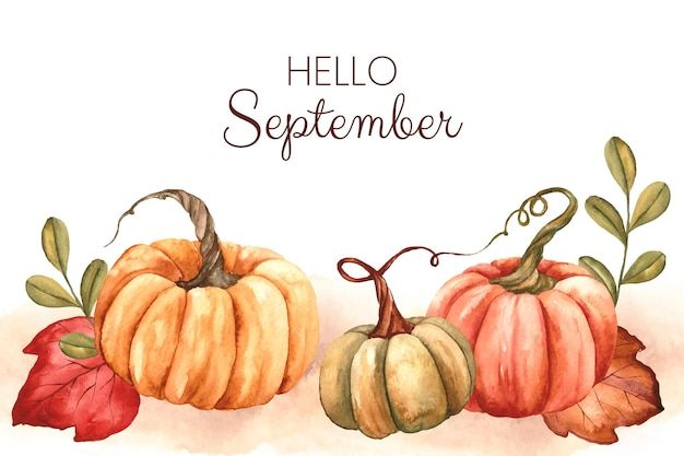 Watercolor Pumpkins - Hello September Pictures, Photos, and Images for ...