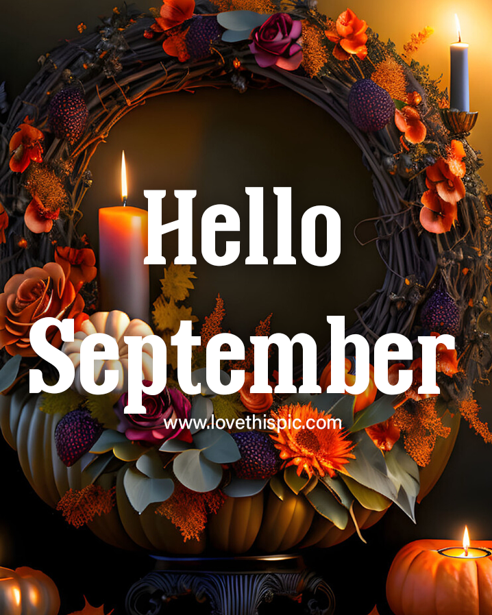 Pumpkin Wreath With Candles - Hello September Pictures, Photos, and ...
