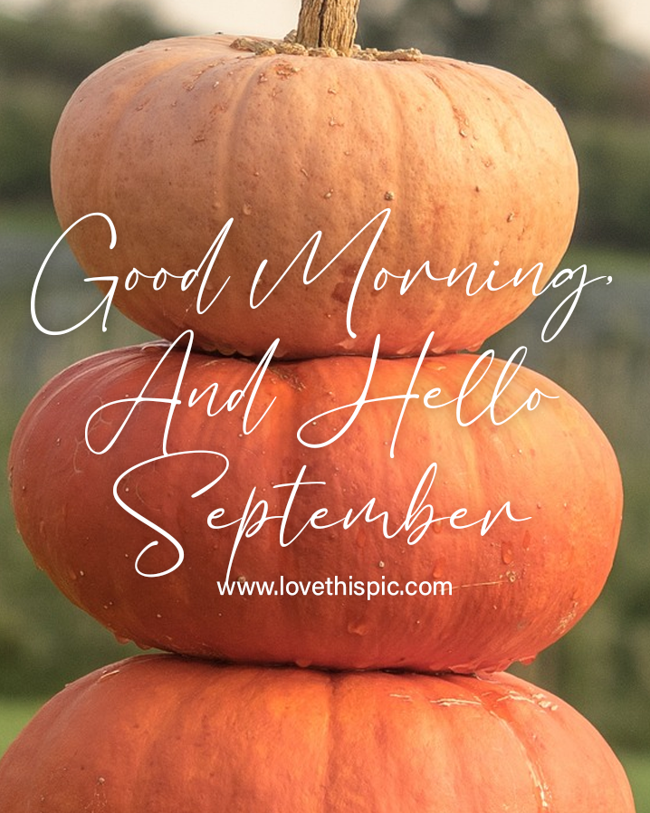 Good Morning, Hello September With Pumpkins Pictures, Photos, and ...