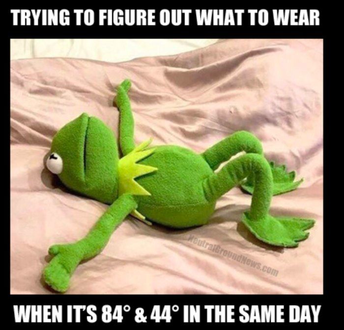 Trying To Figure Out What To Wear When It's 84 Degrees And 44 Degrees ...