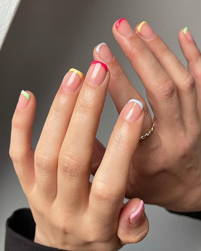 Colorful Tip Short Nails Pictures, Photos, and Images for Facebook ...