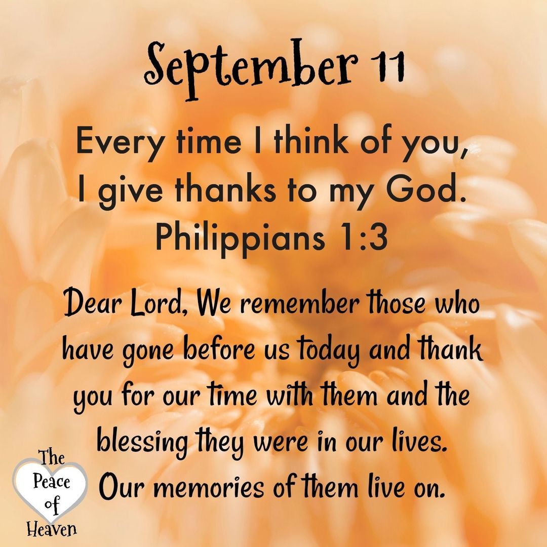 September 11 With Bible Verse (Philippians 1:3) Pictures, Photos, and ...