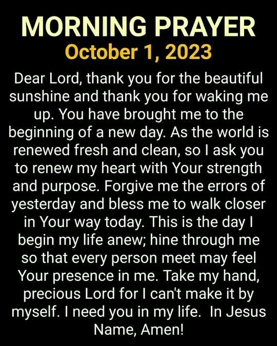 Morning Prayer For October 1, 2023 Pictures, Photos, and Images for ...